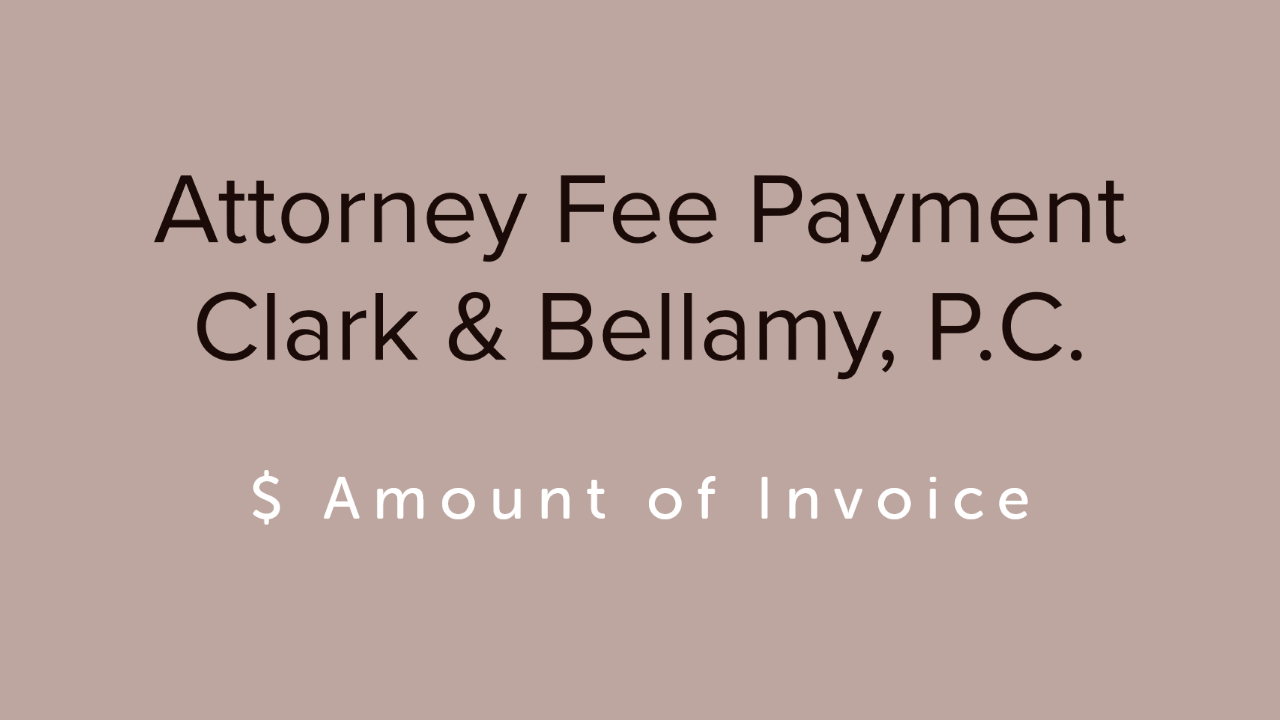 Clark & Bellamy invoice payment page